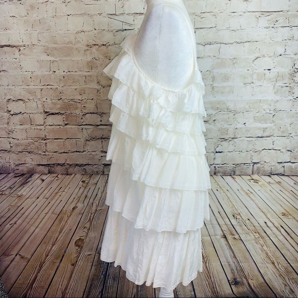 “Joie” Melanie Ruffled Tier Off White Dress - Gem